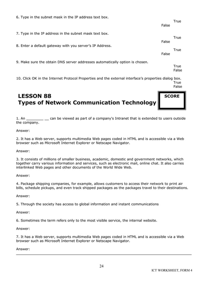 Cd ict-worksheet-la3-form-4 | DOC | Computer Peripherals | Computing