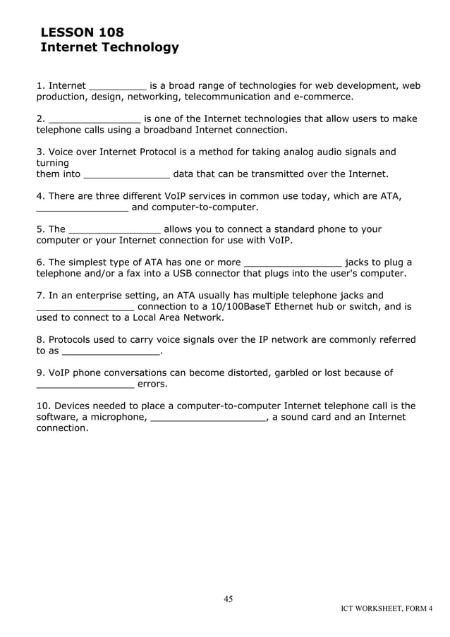 Cd ict-worksheet-la3-form-4 | DOC | Computer Peripherals | Computing