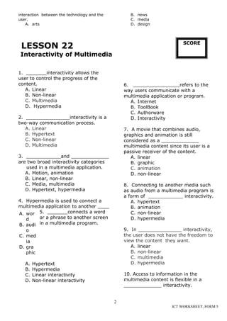 Cd ict-worksheet-la4-form-5 | PDF