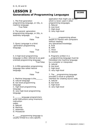 Cd ict-worksheet-la5-form-5 | PDF
