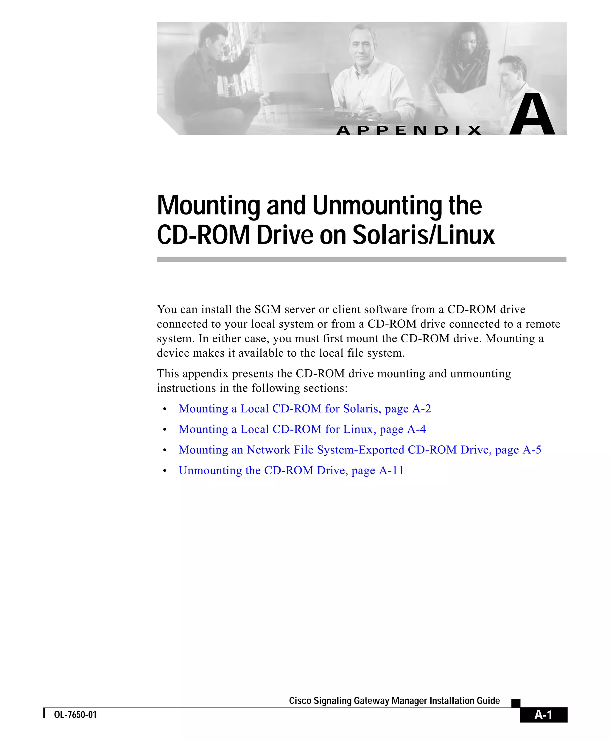 Cd rom mounting and unmounting the cd-rom driver on solaris-linux | PDF