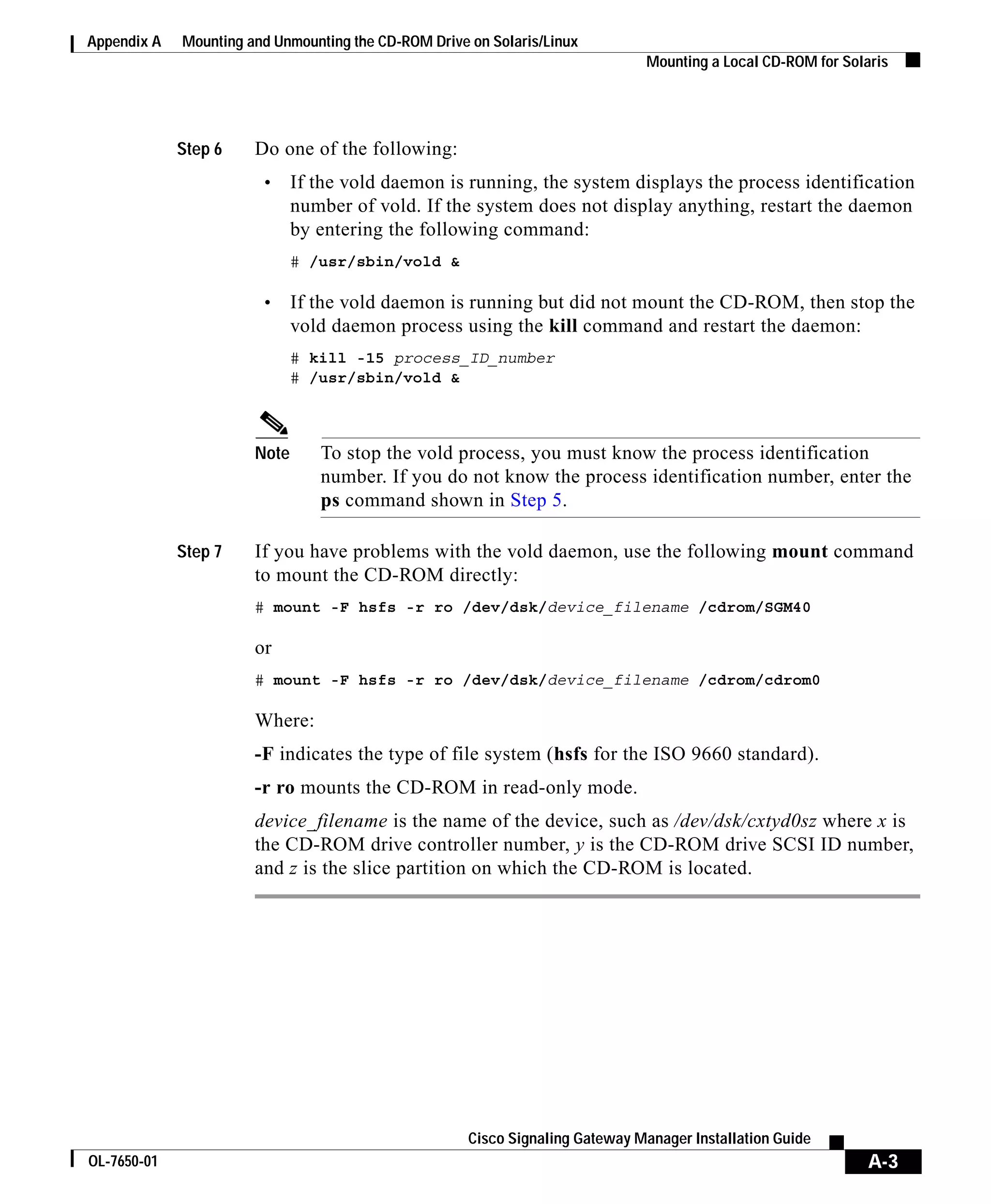 Cd rom mounting and unmounting the cd-rom driver on solaris-linux | PDF