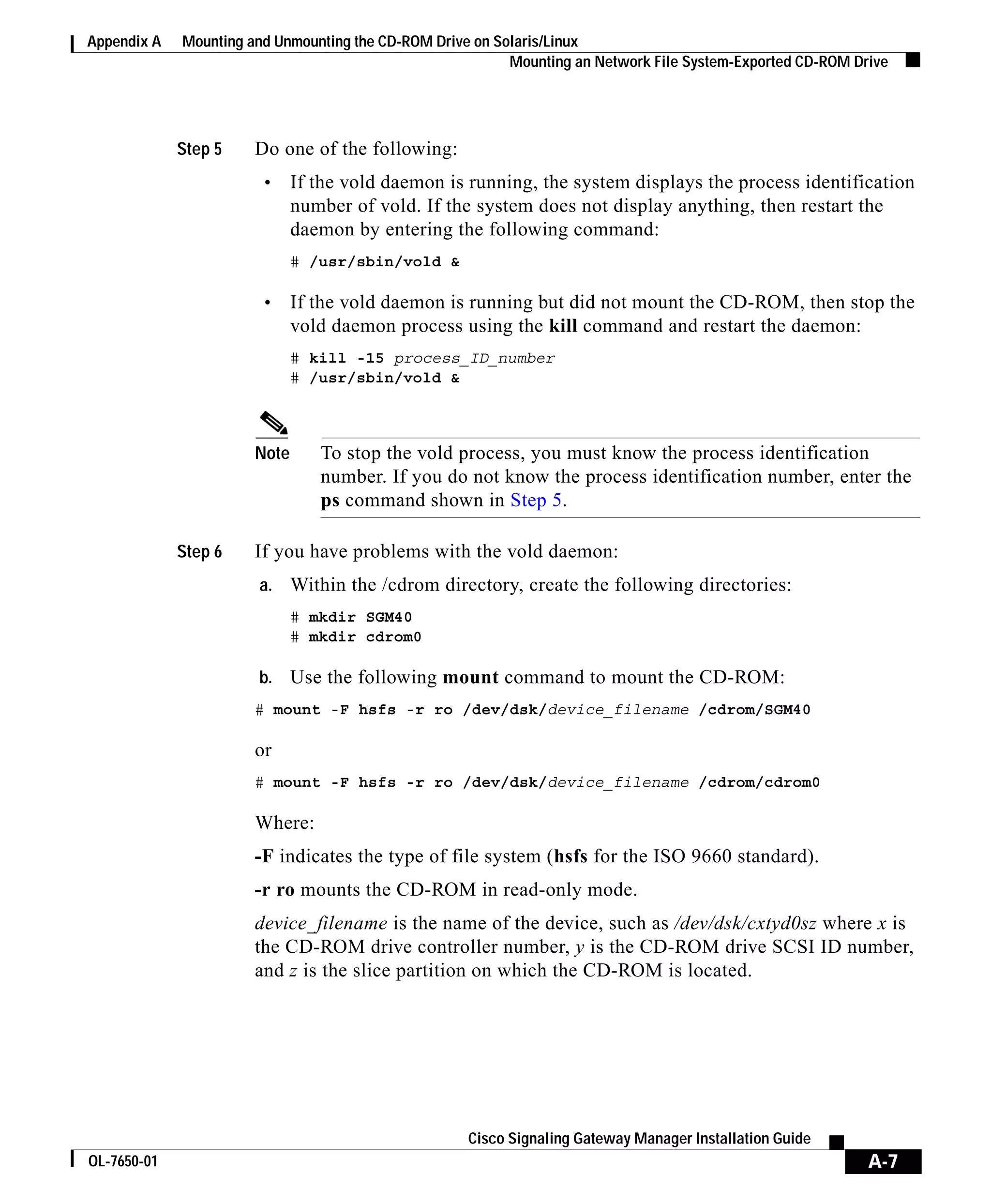 Cd rom mounting and unmounting the cd-rom driver on solaris-linux | PDF