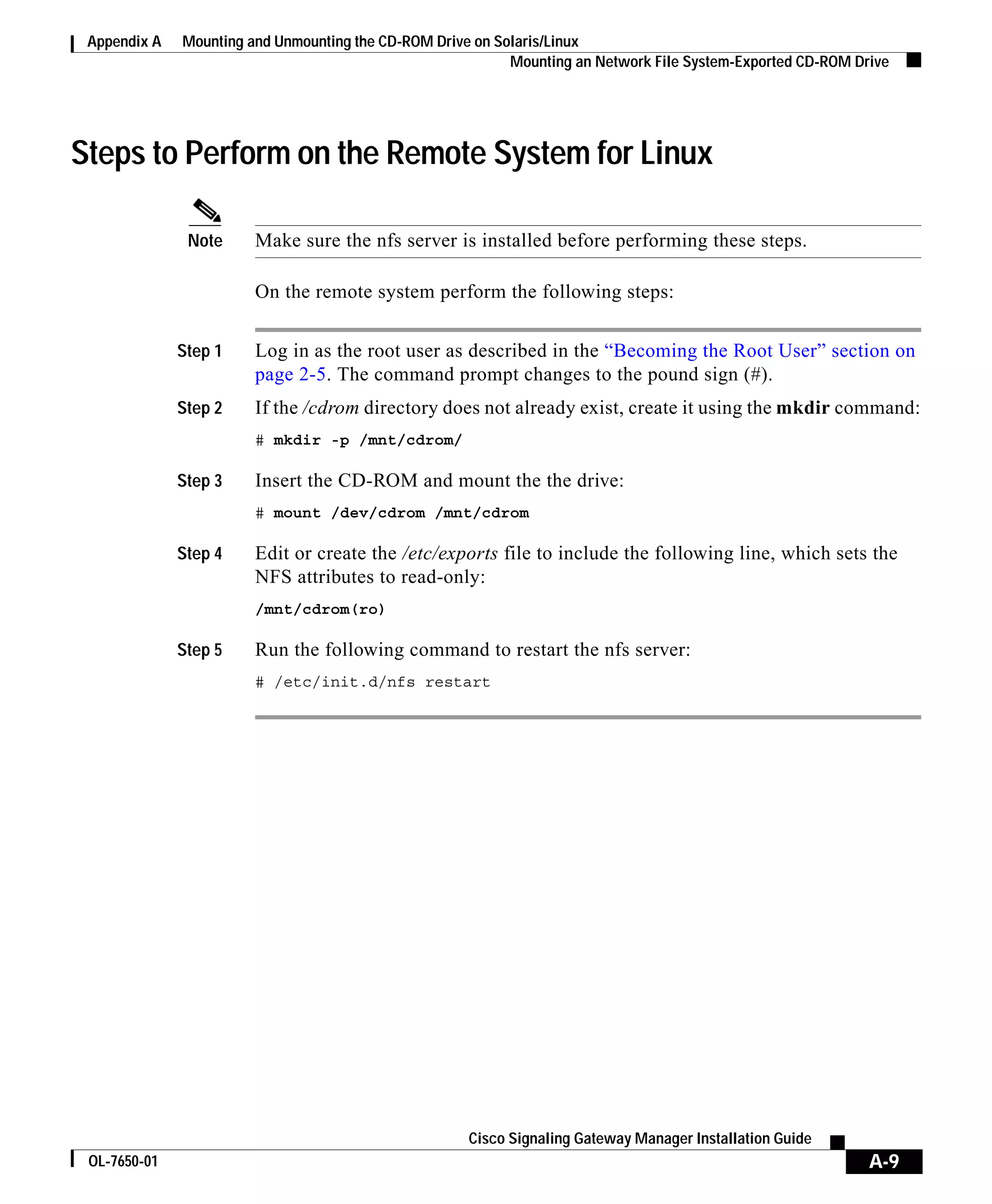 Cd rom mounting and unmounting the cd-rom driver on solaris-linux | PDF