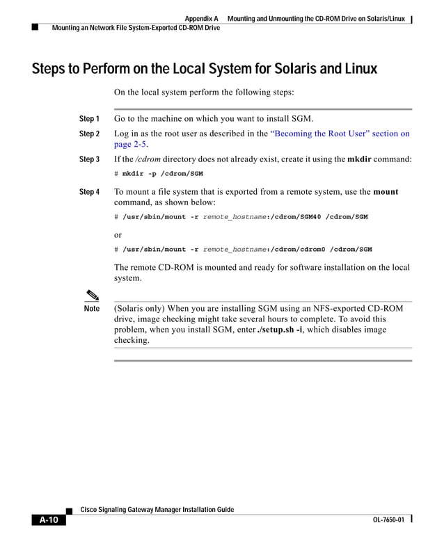 Cd rom mounting and unmounting the cd-rom driver on solaris-linux | PDF