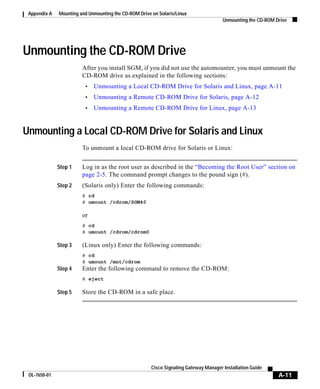 Cd rom mounting and unmounting the cd-rom driver on solaris-linux | PDF