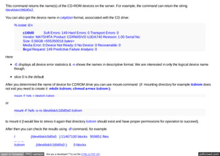 Cd rom mounting cdro-ms on solaris | PPT
