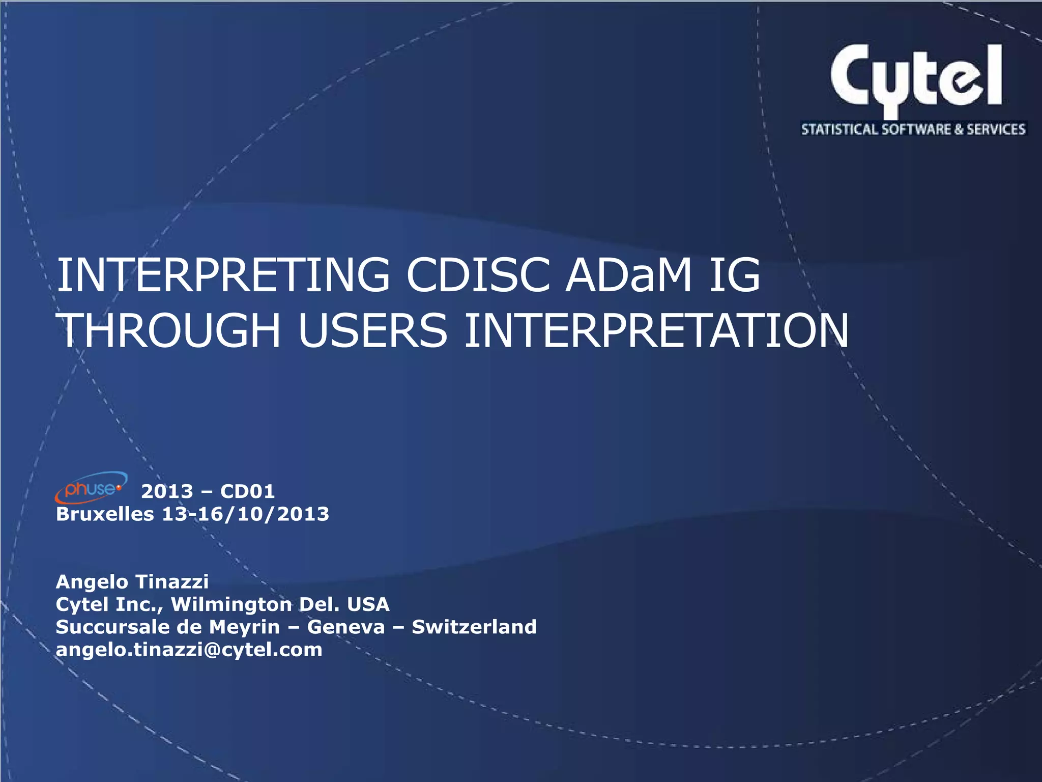 INTERPRETING CDISC ADaM IG THROUGH USERS INTERPRETATION | PDF