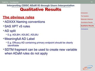 INTERPRETING CDISC ADaM IG THROUGH USERS INTERPRETATION | PDF