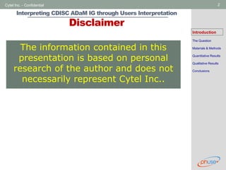 INTERPRETING CDISC ADaM IG THROUGH USERS INTERPRETATION | PDF