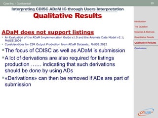 INTERPRETING CDISC ADaM IG THROUGH USERS INTERPRETATION | PDF