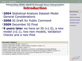INTERPRETING CDISC ADaM IG THROUGH USERS INTERPRETATION | PDF