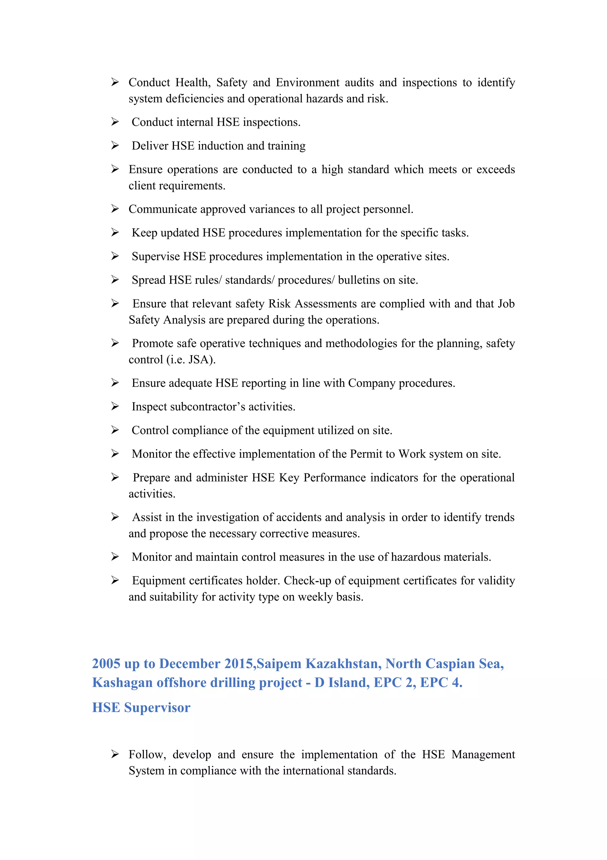 CV - HSE Specialist new | DOC