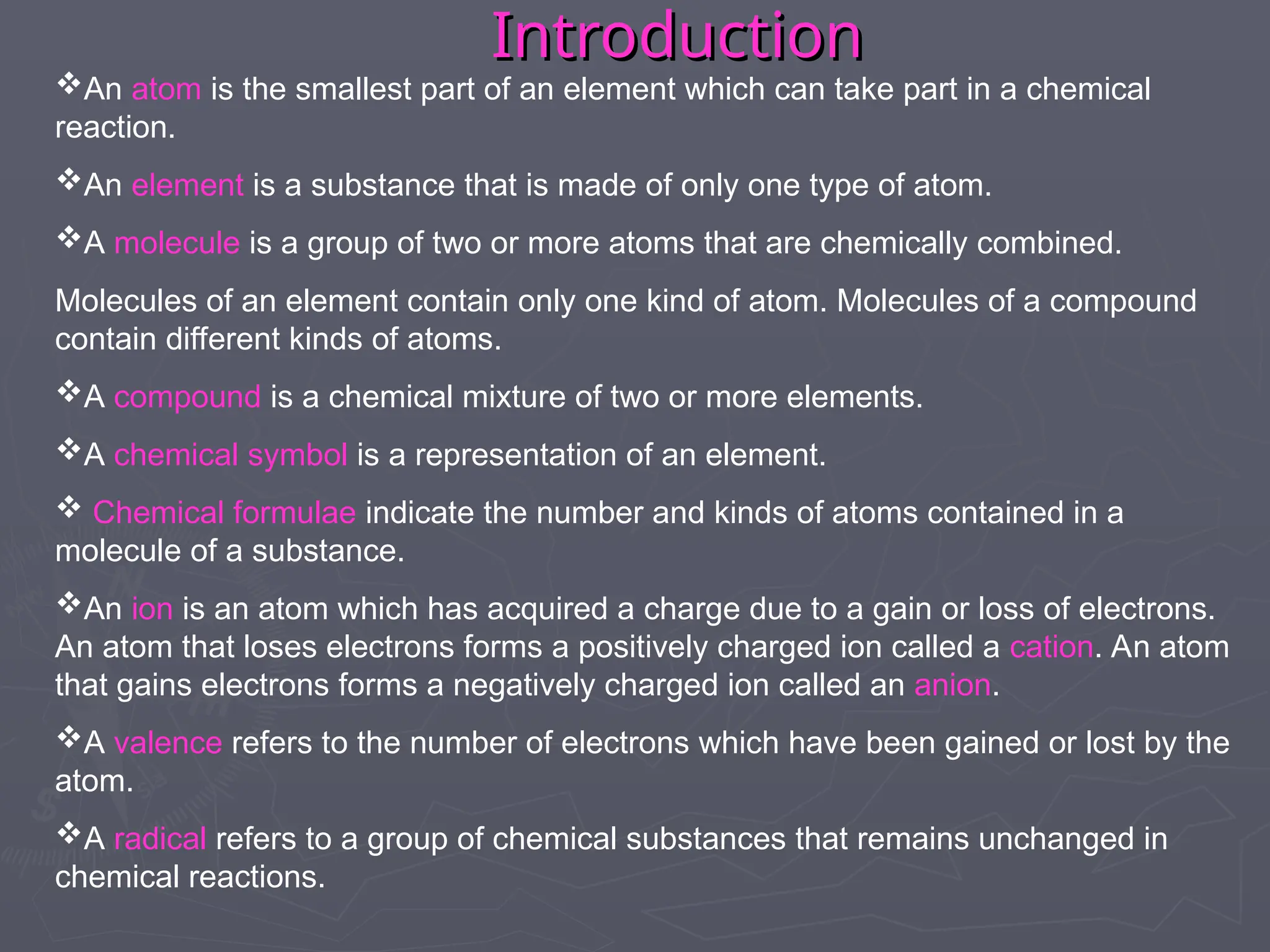Introduction to the atom along with the first 20 elements | PPT