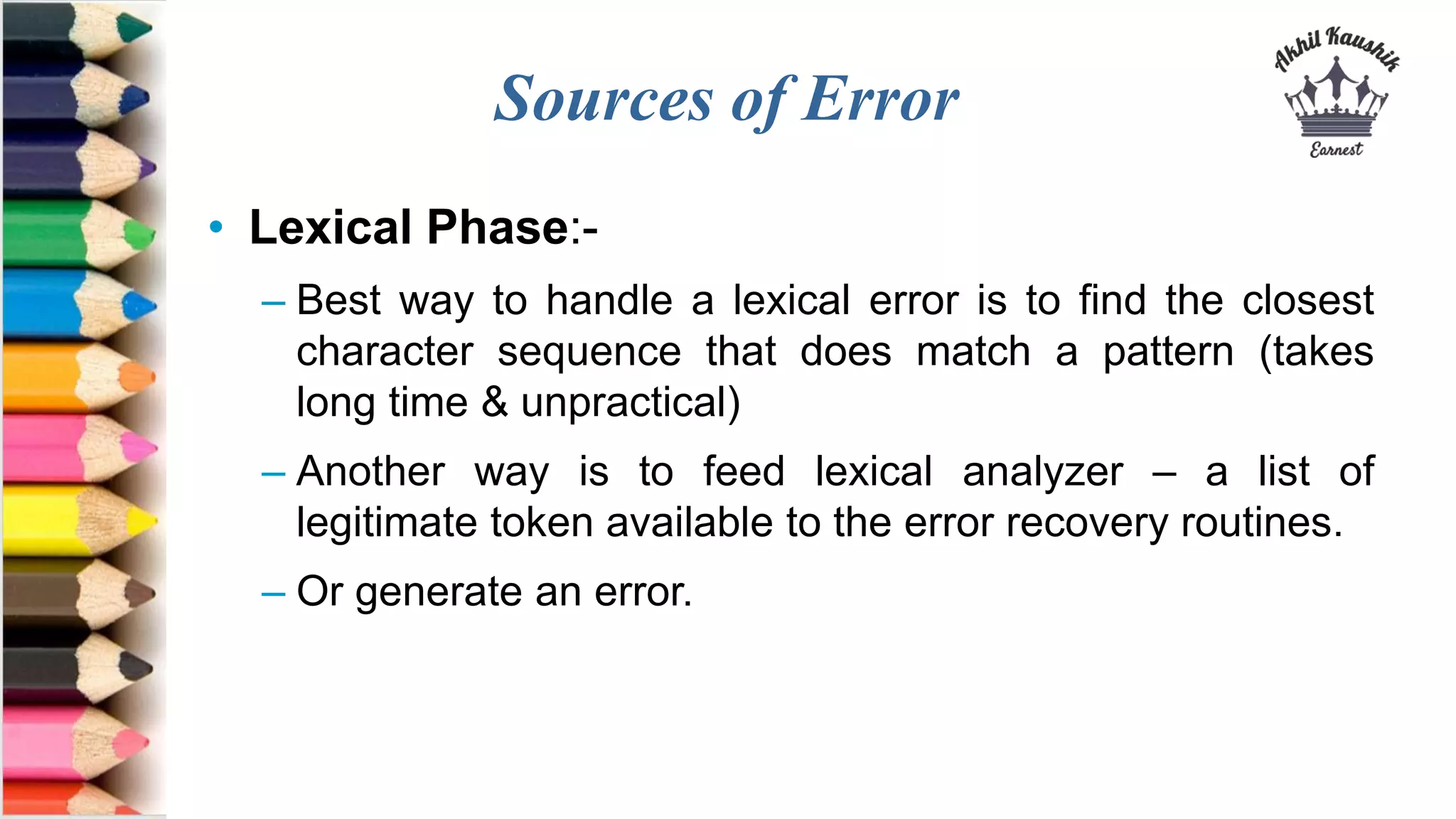 Error Detection & Recovery | PPTX
