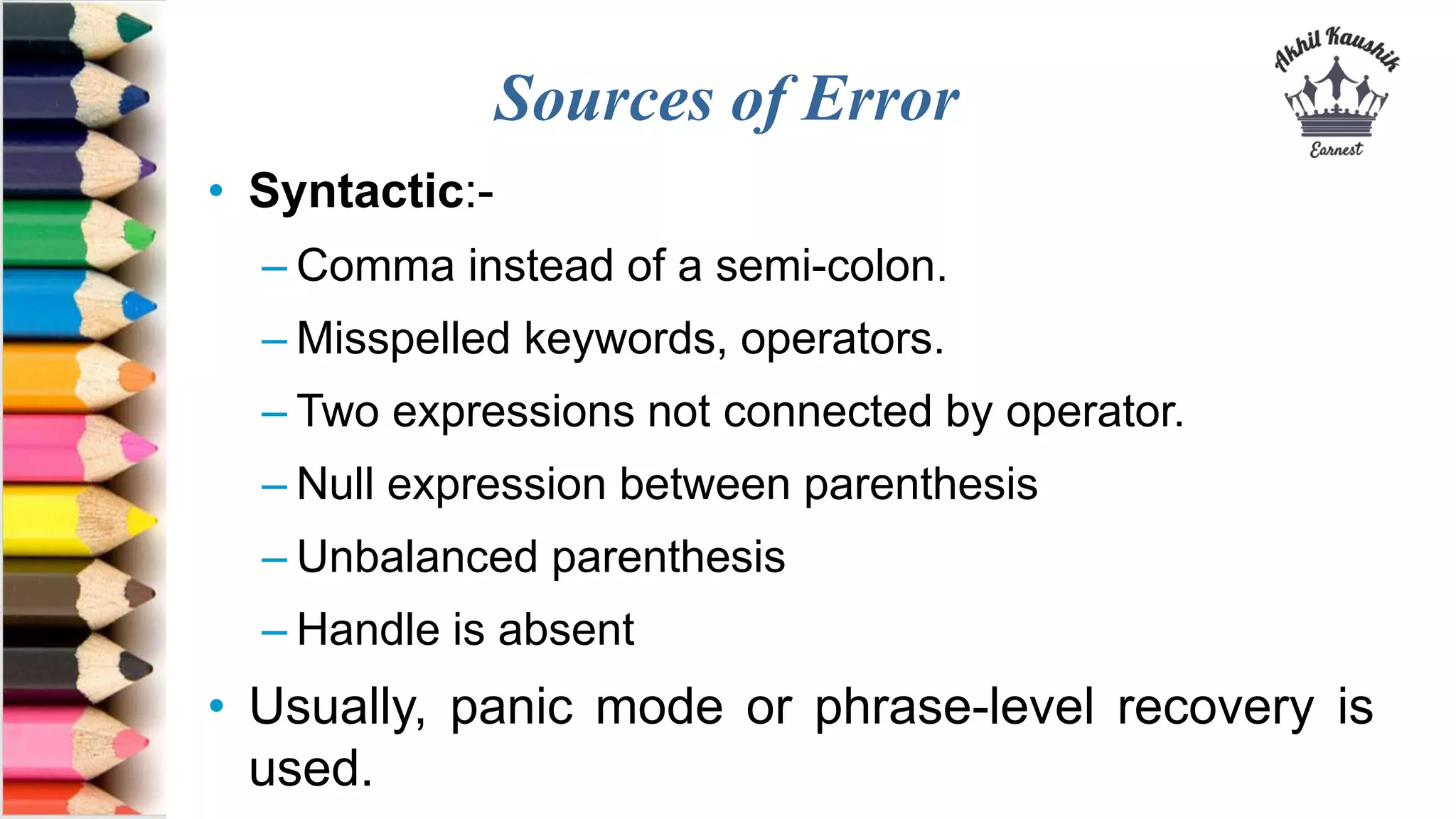 Error Detection & Recovery | PPTX