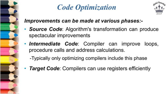 Code Optimization | PPTX