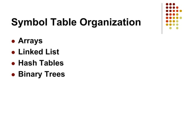 Symbol Table, Error Handler & Code Generation | PPT