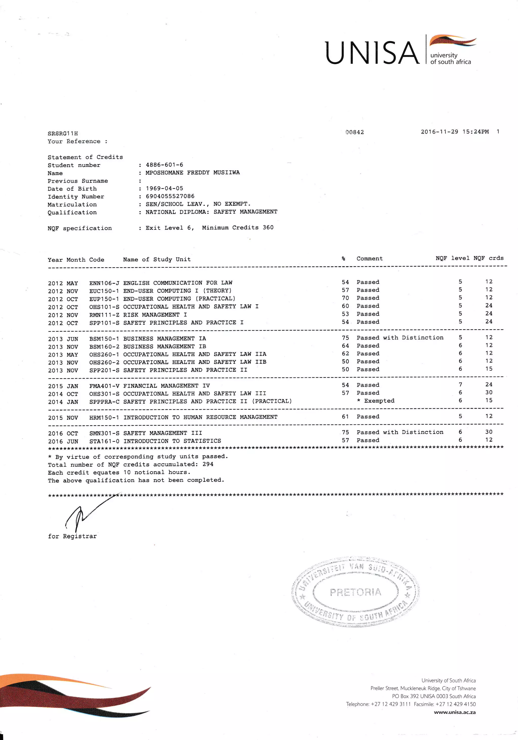 safety management academic final results | PDF