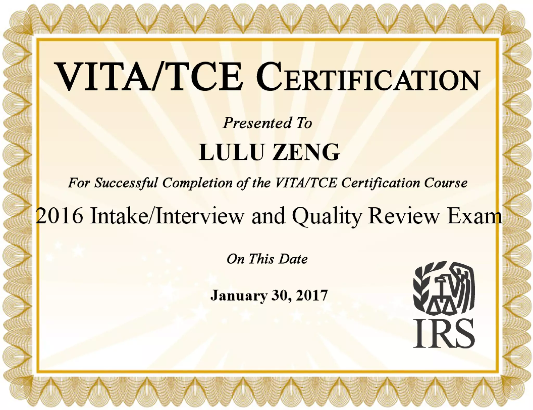 certificate intake | PDF