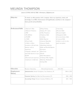 Melinda Thompson Resume | DOCX