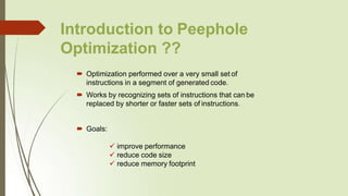 Peephole Optimization | PPT
