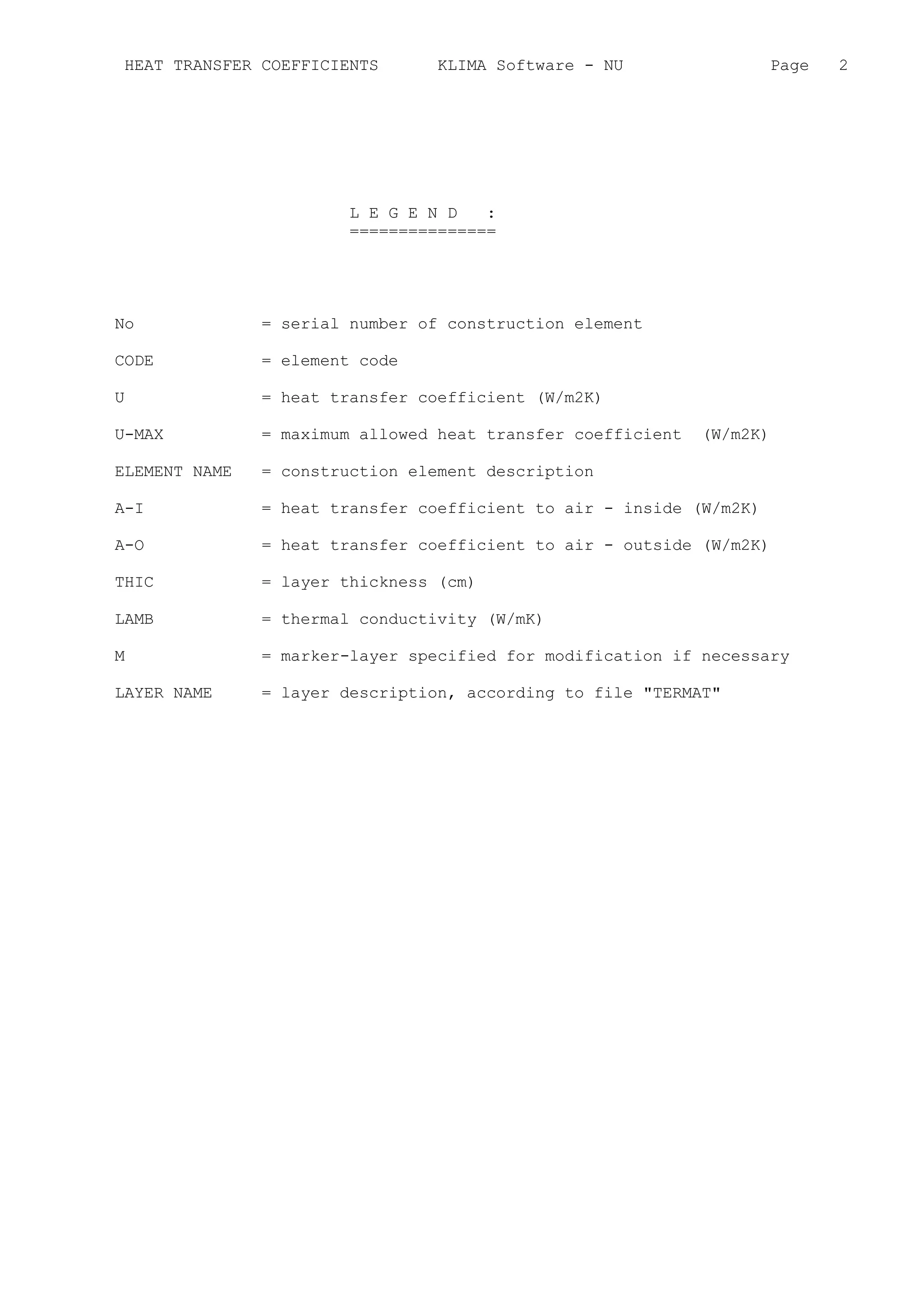 KLIMA Software - Some DEMO Results Outputs in ENGLISH Language | PDF