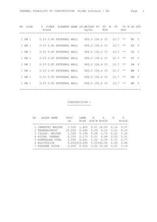 KLIMA Software - Some DEMO Results Outputs in ENGLISH Language | PDF