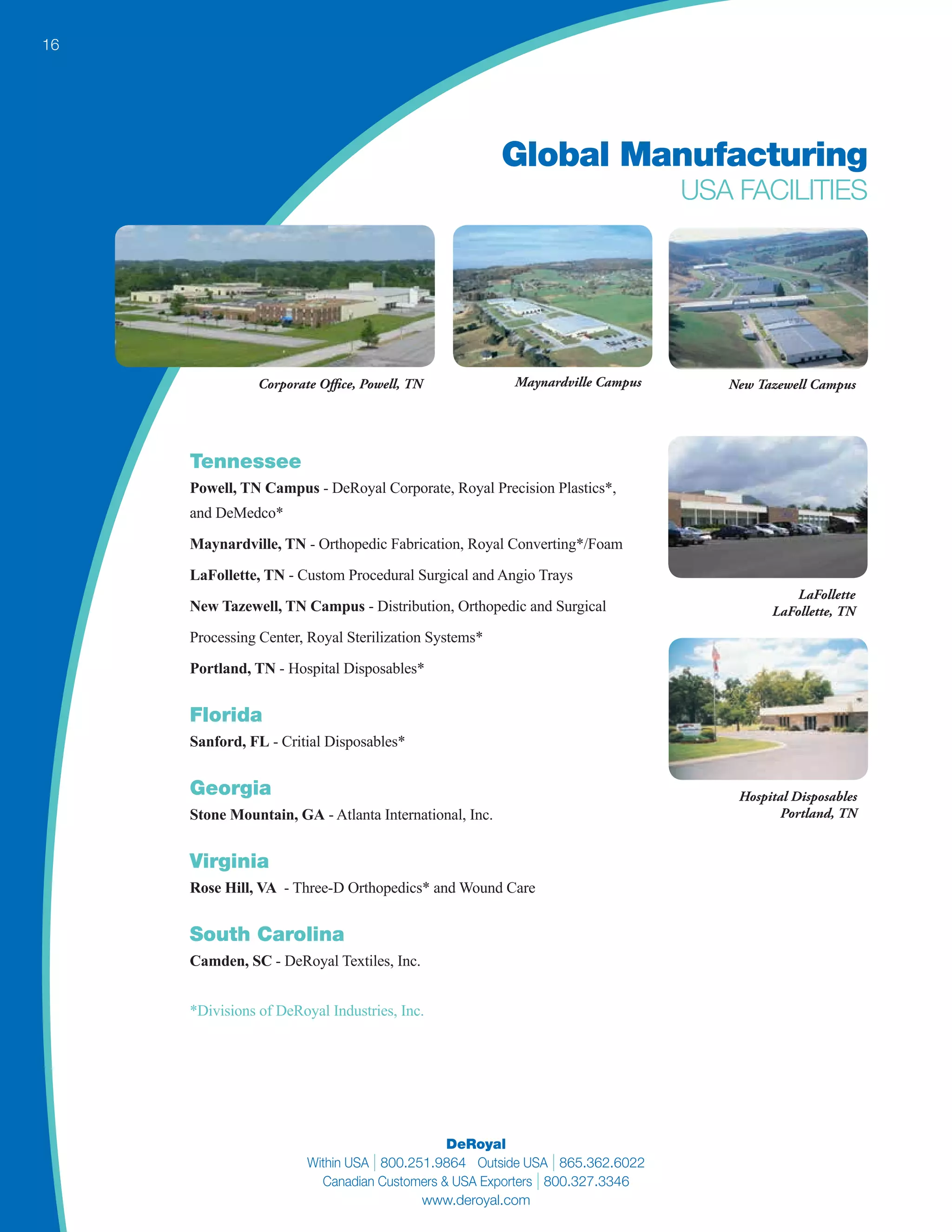 DeRoyal Corporate Overview and Product Offering 2015 | PDF