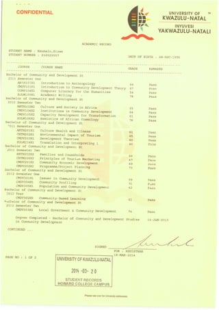 Honours Certificate & Academic Record | PDF