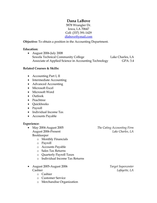 Dana LaBove Resume | DOC