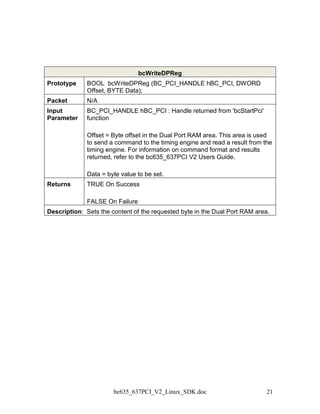 CM_SME revised bc635_637PCI_V2_Linux_SDK | PDF