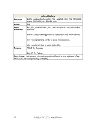 CM_SME revised bc635_637PCI_V2_Linux_SDK | PDF