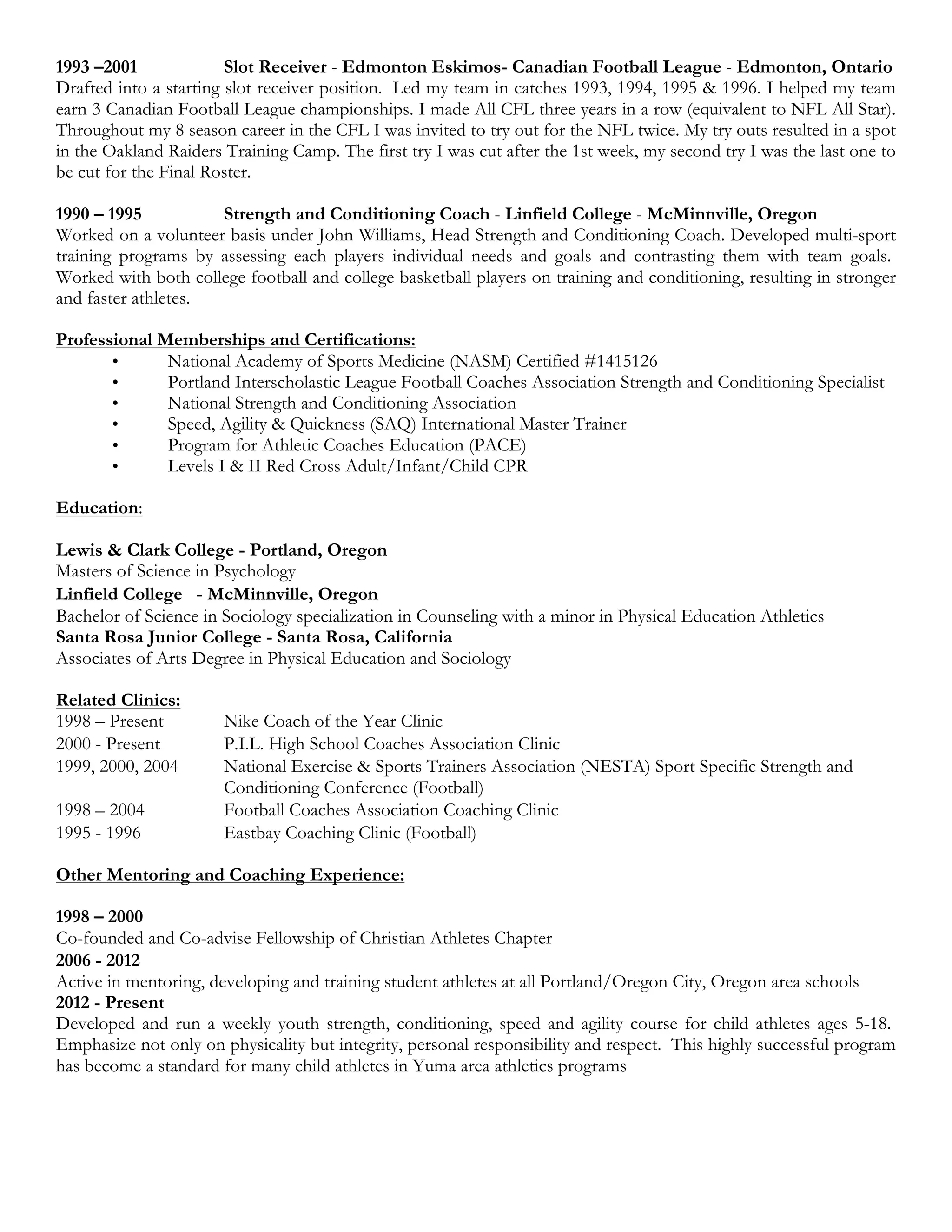 Ritchie Current Resume | PDF | College Football | College Sports
