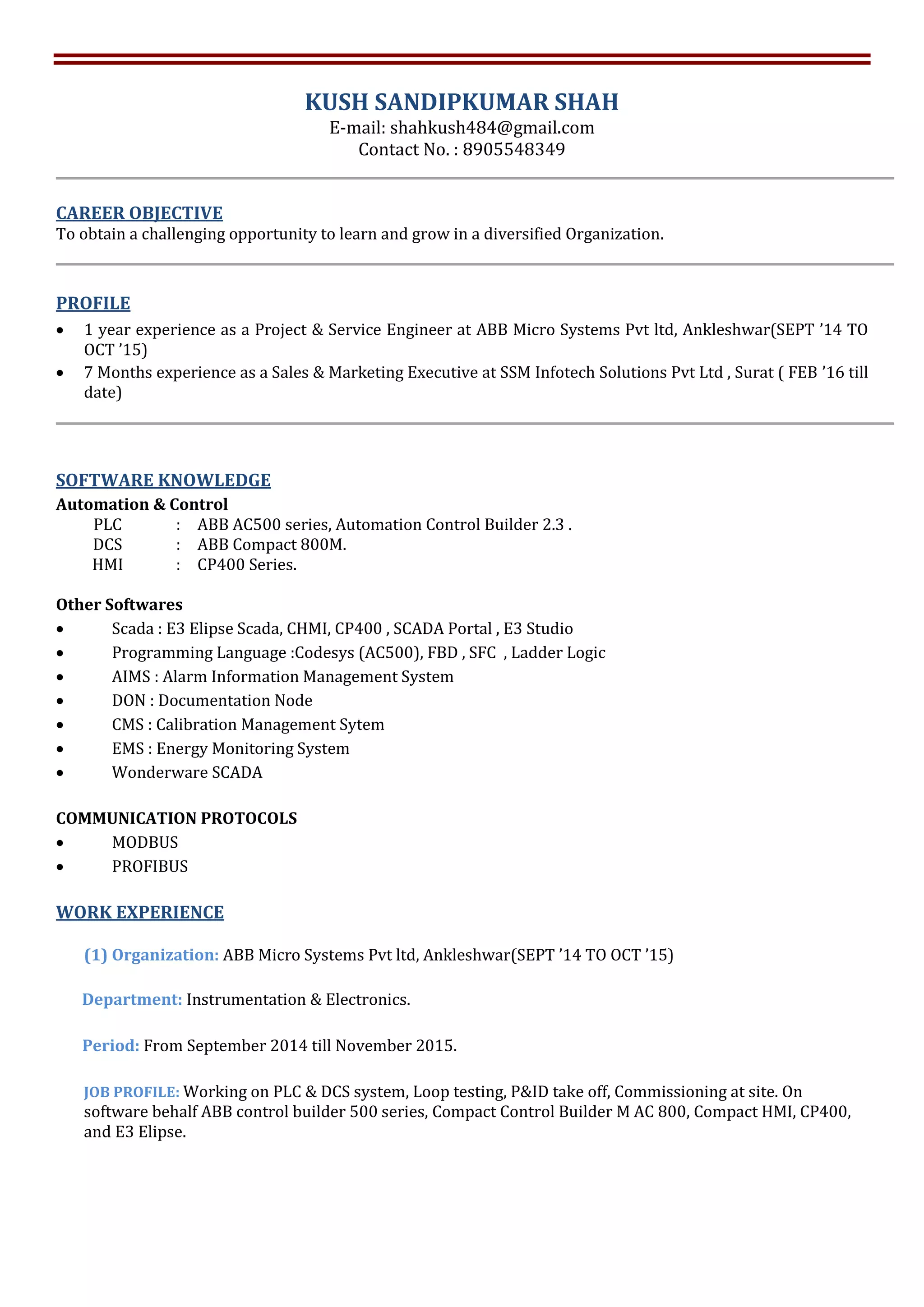 Kush_Resume | PDF | Business | Business and Finance