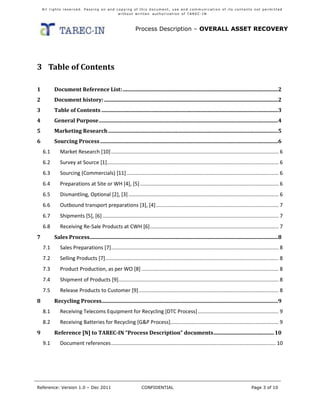 TAREC-IN Process Description - Overall Asset Recovery v1.0 | PDF