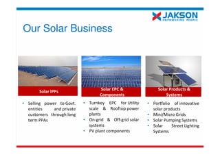 Jakson Solar Overview 2016 | PDF | Power and Energy Industry | Industries