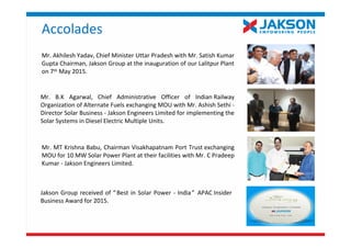 Jakson Solar Overview 2016 | PPT