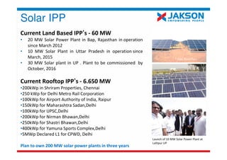 Jakson Solar Overview 2016 | PPT