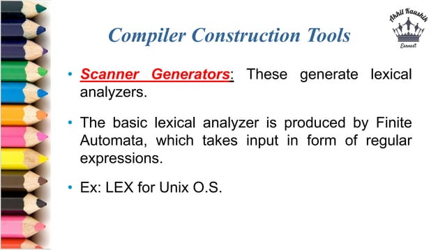 Compiler construction tools | PPTX