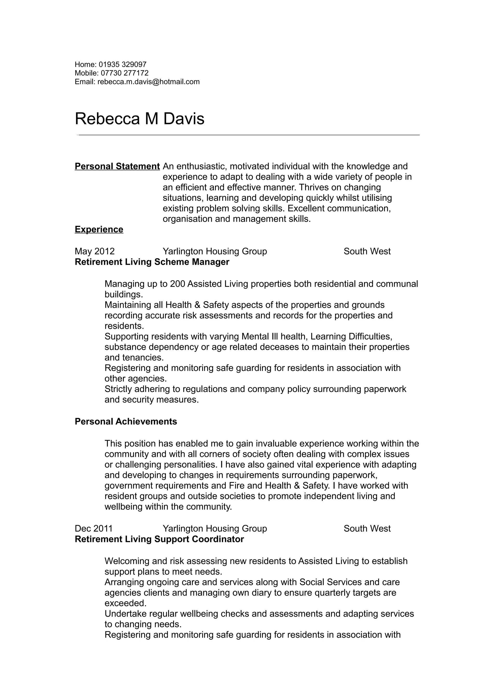 Becky CV | RTF