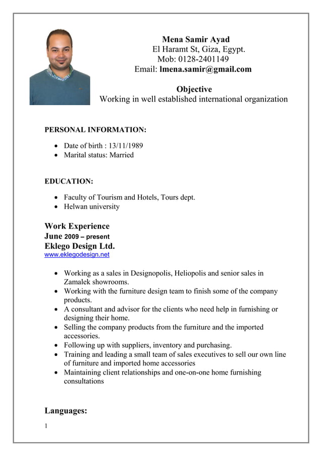 Mena Samir CV | PDF | Sales | Business