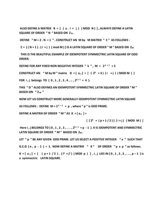 NCM LECTURE NOTES ON LATIN SQUARES(27) | PDF
