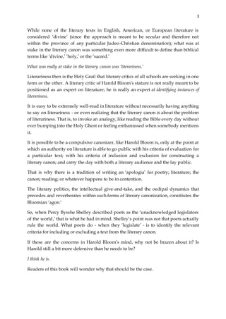 Harold Bloom on Reading | DOCX