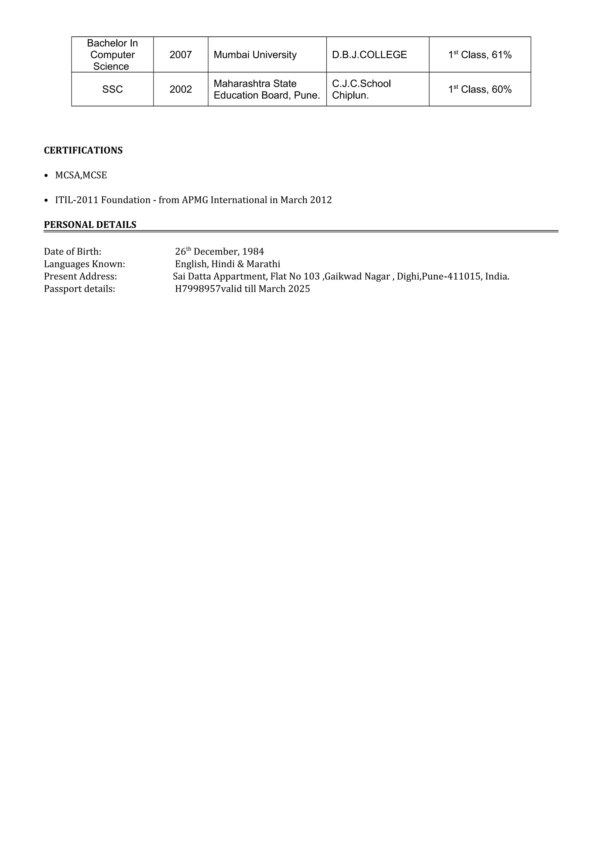 Suhas Deshmukh Resume - 16Y IT Infra | PDF