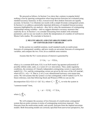 Cointegration and Long-Horizon Forecasting | PDF | Physics | Science
