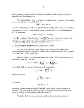 Cointegration and Long-Horizon Forecasting | PDF | Physics | Science