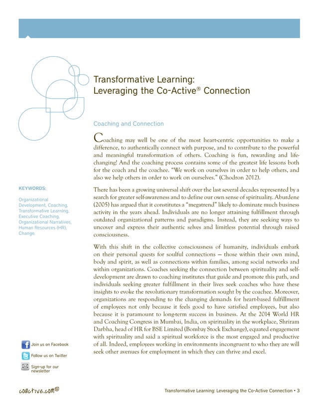 051016 Transformative Learning | PDF