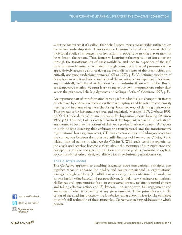 051016 Transformative Learning | PDF