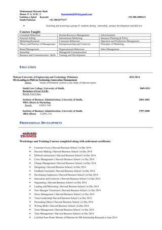 Muhammad_Hussain_Shah_CV_ | PDF